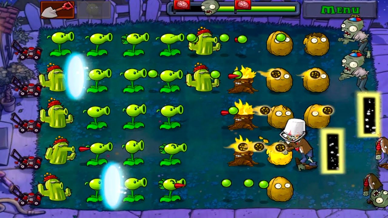 Plants vs Zombie 1 - Mini Games Portal Combat - YouTube