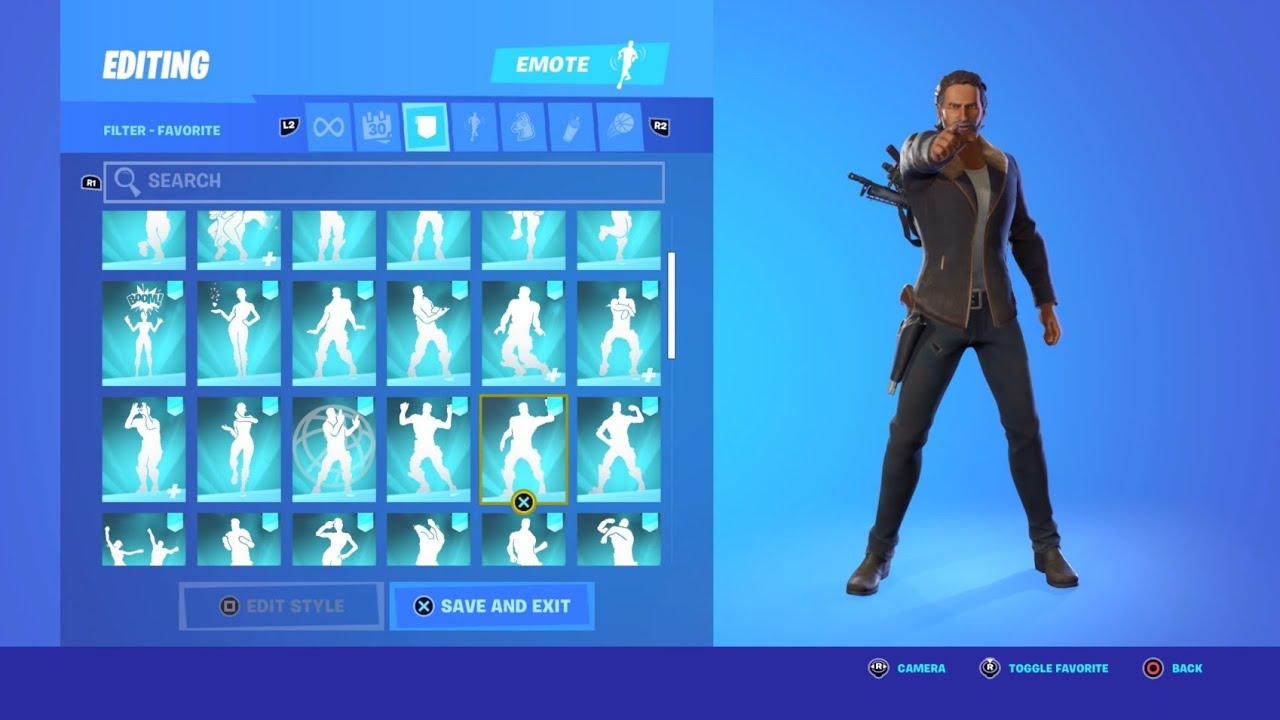 Fortnite Rick Grimes Skin Showcase With Icon Series Dances & Emotes ...
