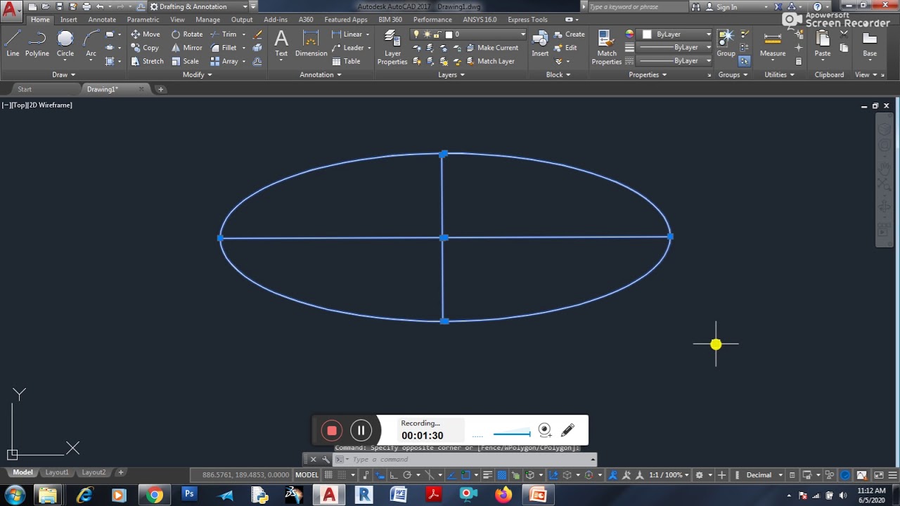 HOW TO MAKE A ELLIPSE IN AUTO CAD YouTube HOW TO MAKE A ELLIPSE IN AUTO CAD YouTube