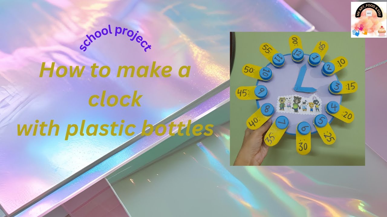 how to make a clock with empty plastic bottles #schoolproject #clock # ...