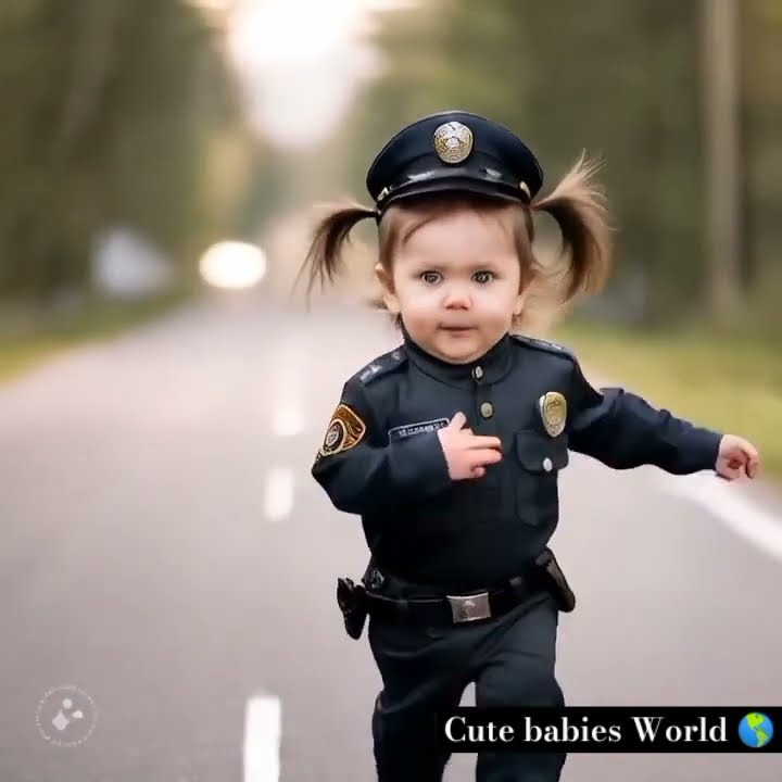 Cute baby police Running 😍#babygirl #baby #babyfashion #babyshorts # ...