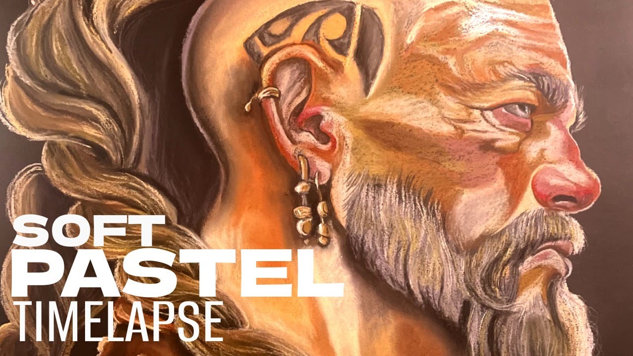 Viking warrior man / Portrait in soft pastel / TIMELAPSE⚔️ - YouTube