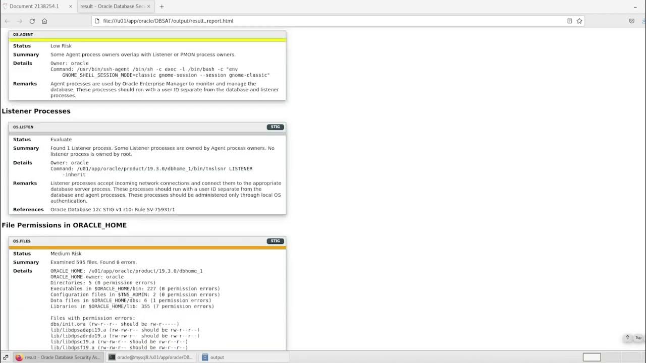 Installation & running Oracle Database Security Assessment Tool (DBSAT) - YouTube