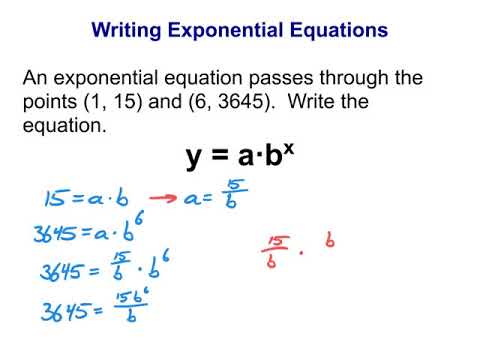 Writing Exponential Equations from Points Example - YouTube