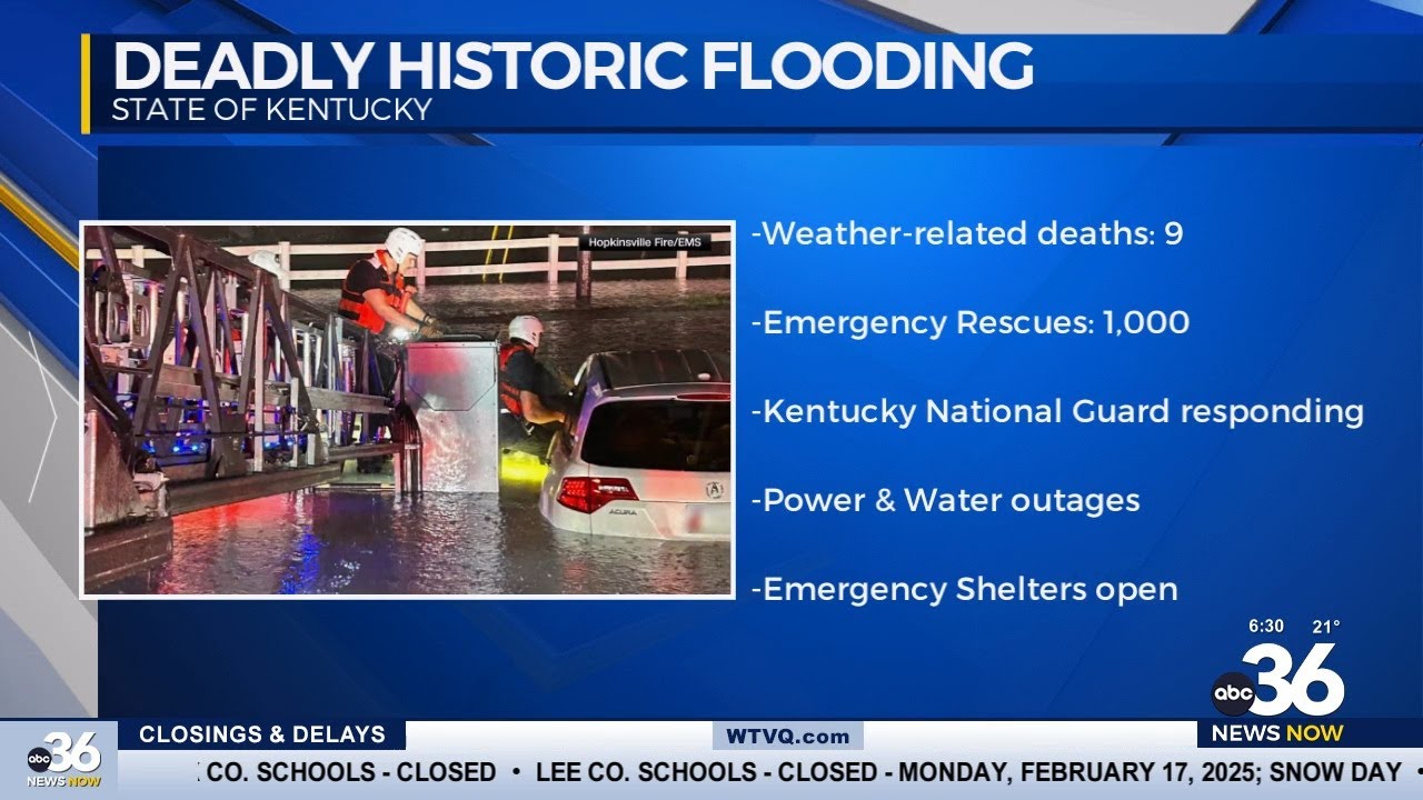 Deadly historic flooding moves through Kentucky - YouTube