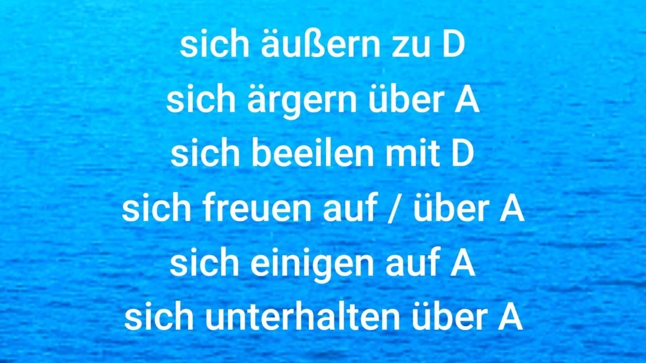 A1, A2, B1, B2, C1, Reflexiv, Verben, sich, mich, dich, mir, dir, uns ...