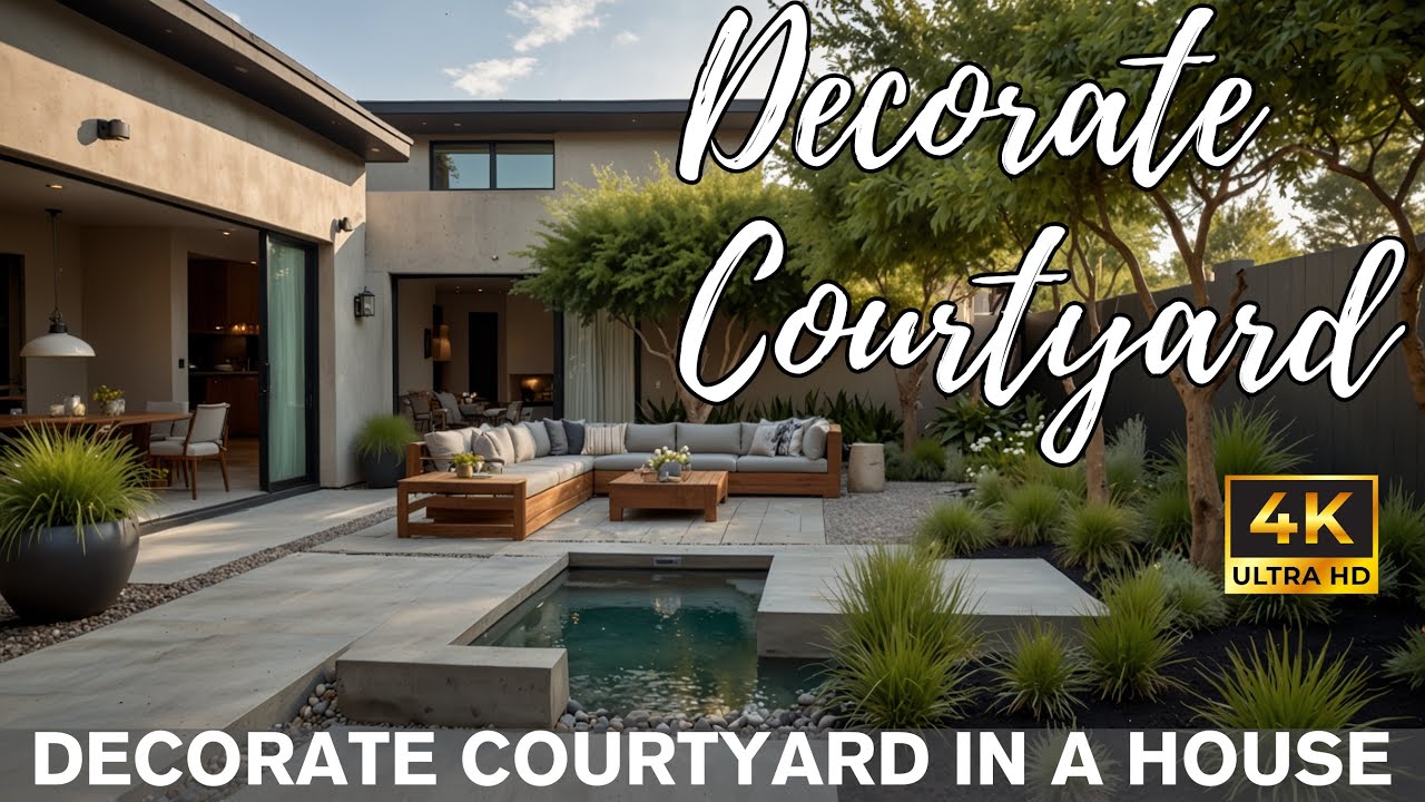 How to decorate courtyard in a house - YouTube