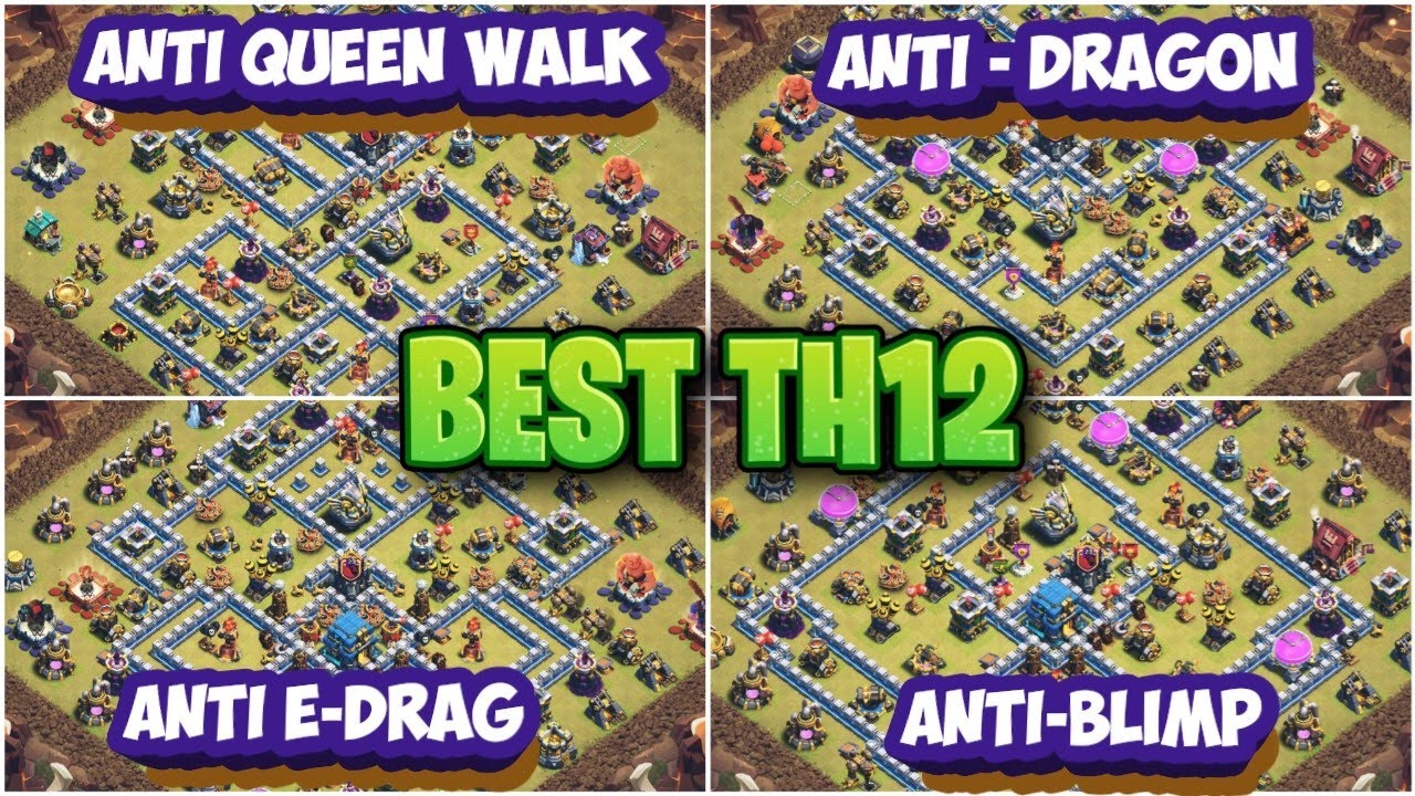 BEST-05 TH12 WAR AND TROPHY BASE WITH LINKS + REPLAY || TH12 AFTER ...