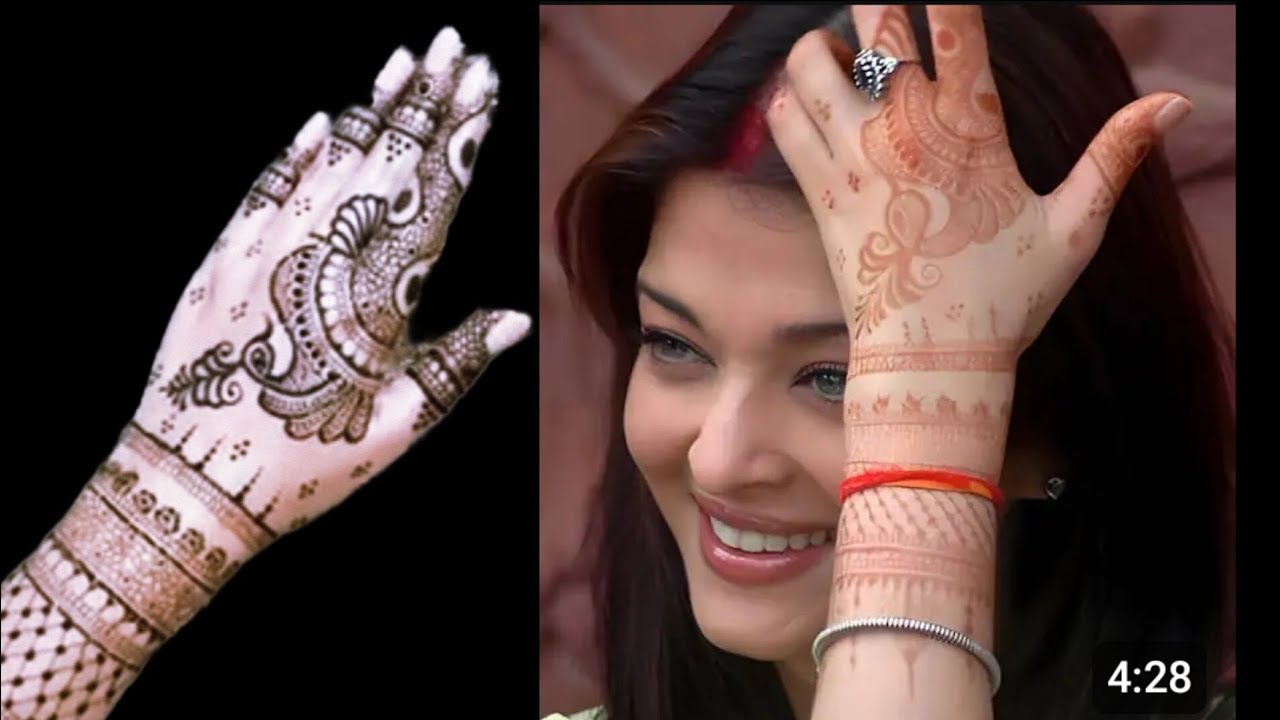 asweriya ray wedding special mehandi designs for hand mandhi design ...