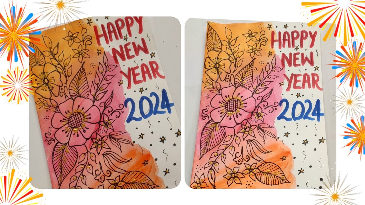 Simple n Easy NEW YEAR Greeting card.. - YouTube