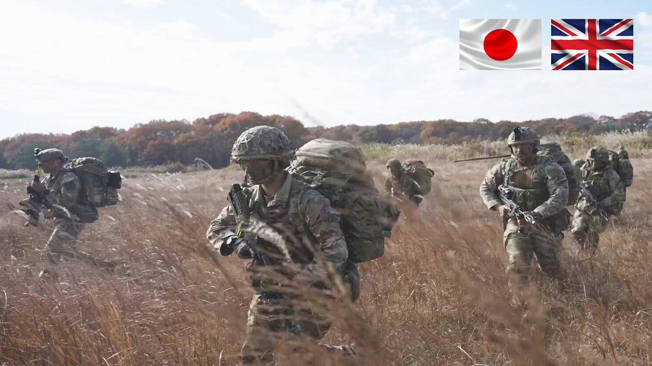 Japan-UK joint field training drills take place in Gunma - YouTube