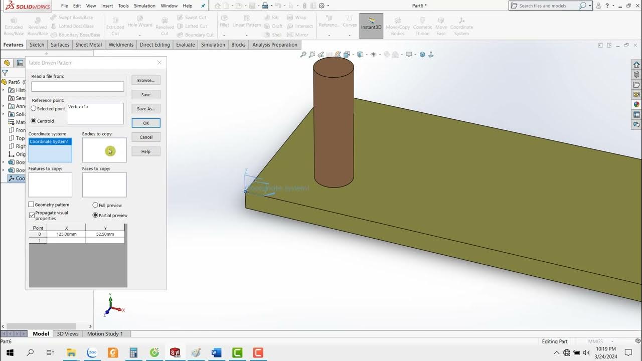 Table Driven Pattern Solidworks - Tập 22 - YouTube