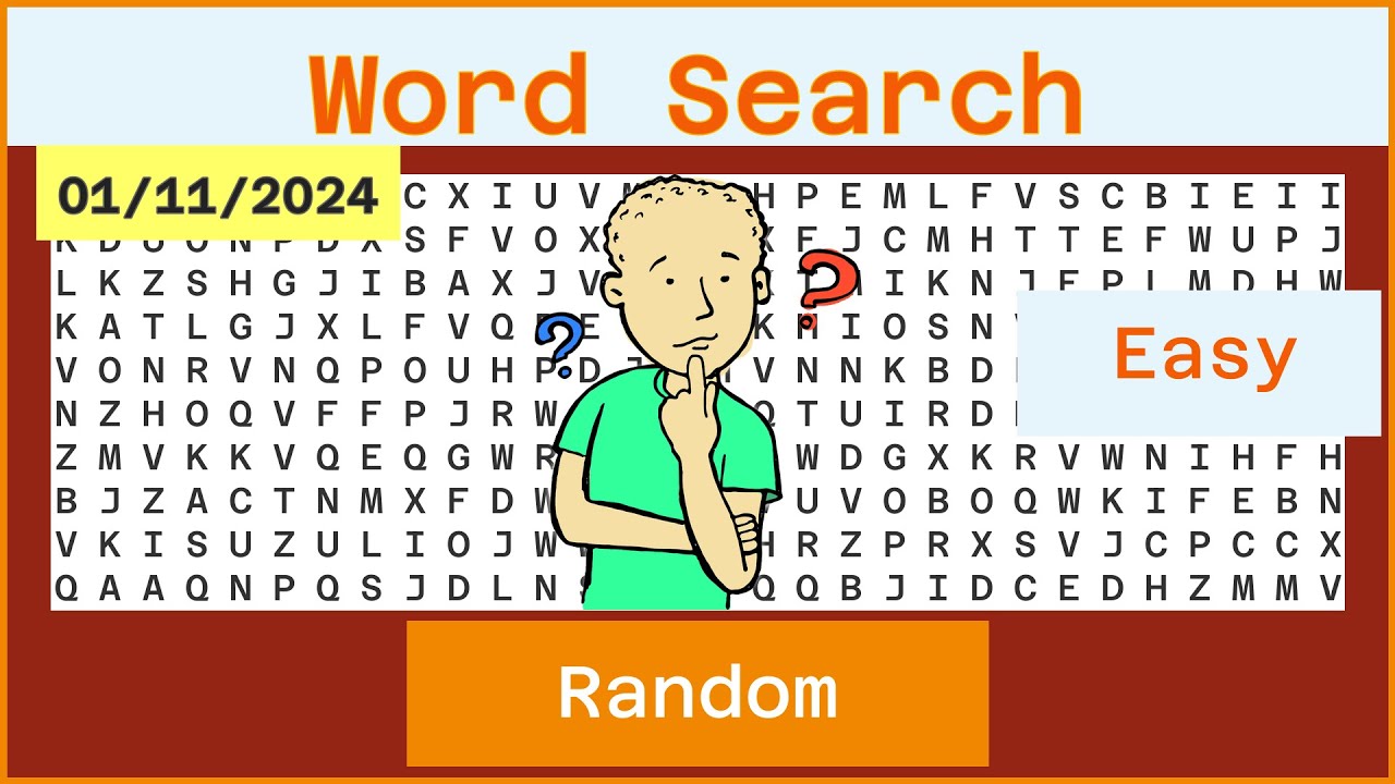 Word Search Easy - Random - 01/11/2024 - YouTube