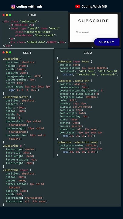 Submit form UI #1 | HTML | CSS | #form #webdevelopment - YouTube