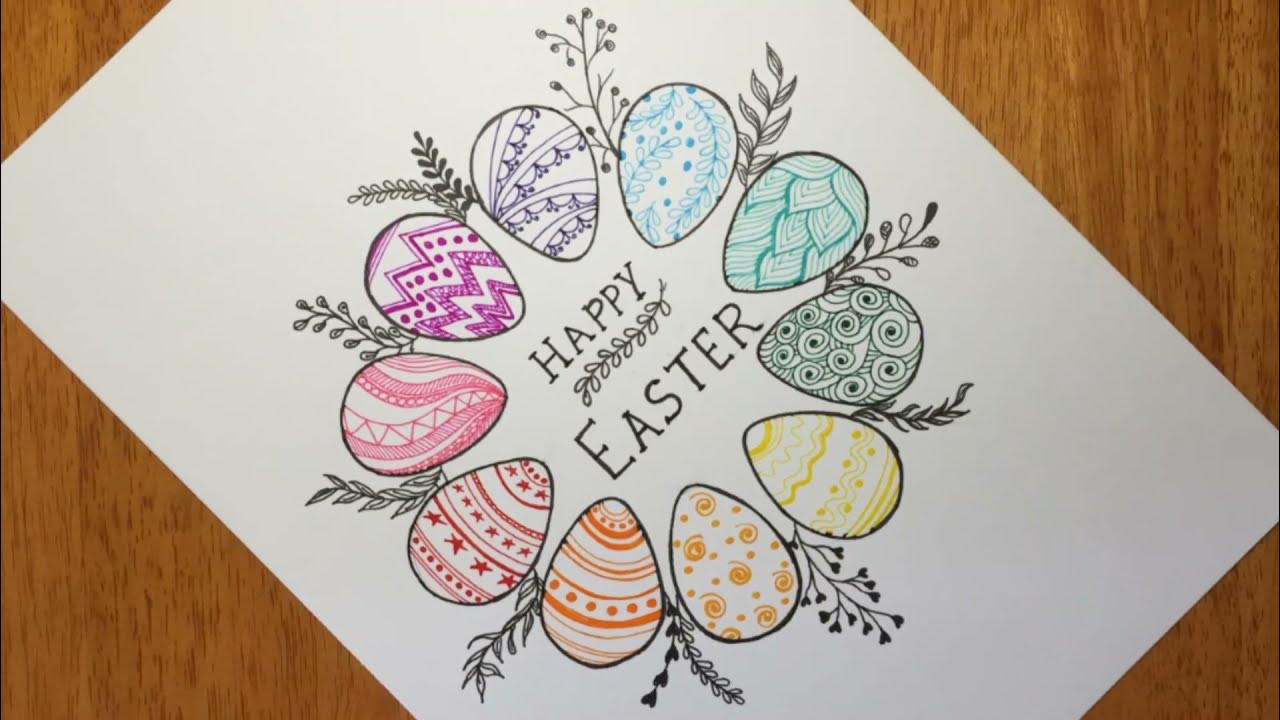 Easy Easter Drawing | Step by step | Mandala Art | Zentangle Art - YouTube