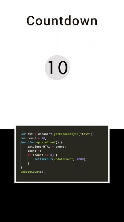 Countdown In Javascript | #javascript #countdown #shorts - YouTube