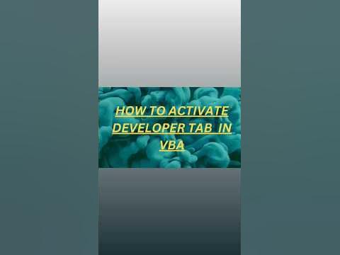 How to activate developer tab in VBA | #excel #vba #shorts #excelautomationtutorial - YouTube