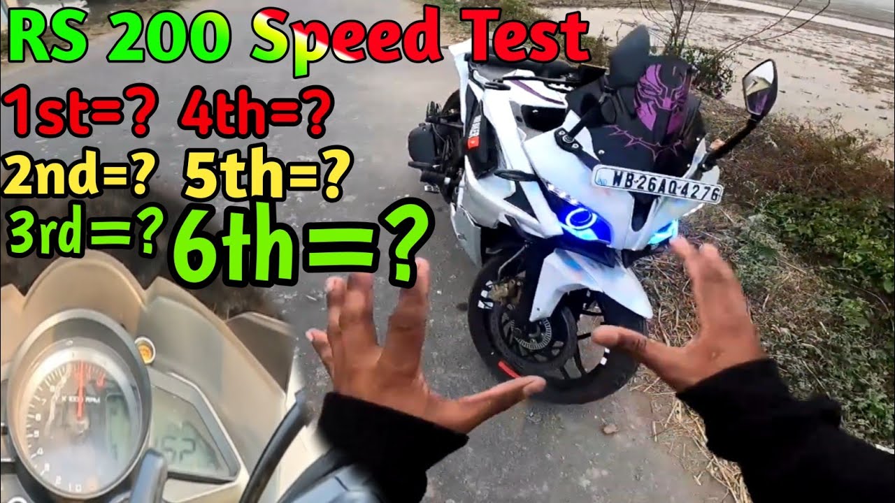 pulsar rs 200 all gear top speed test | RS 200 speed test - YouTube