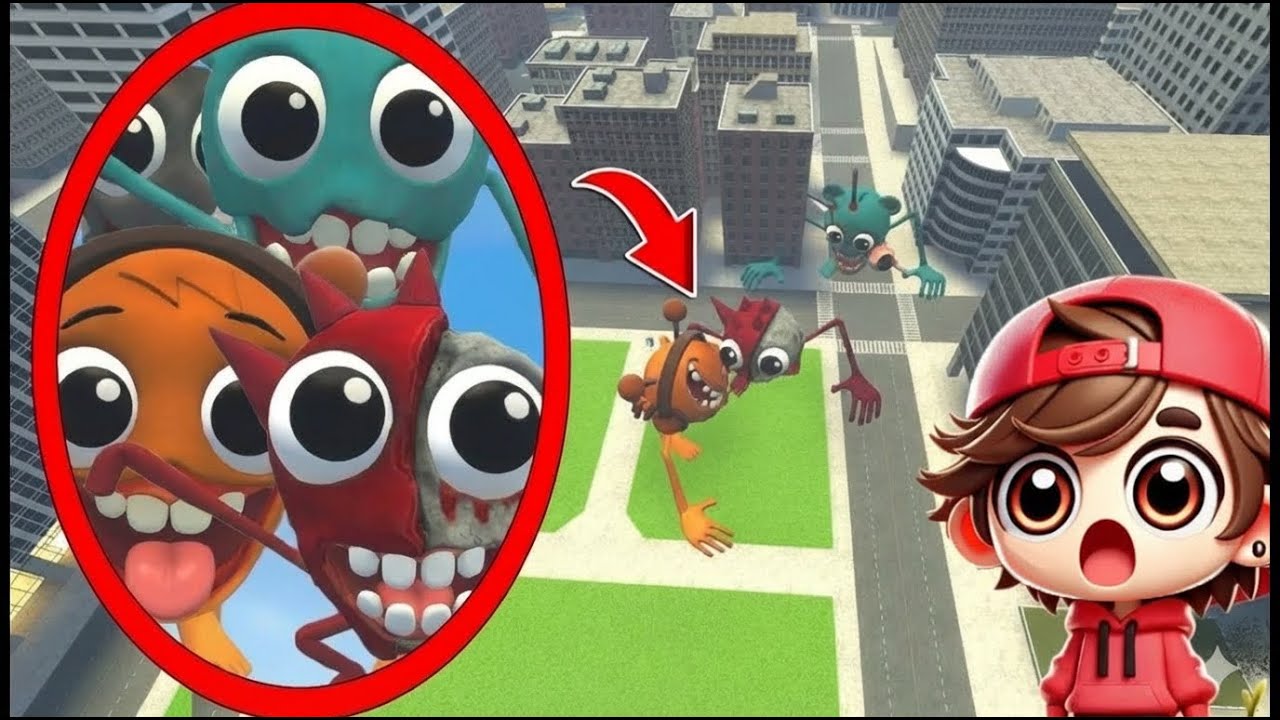 My drone CATCHES SPRUNKI TAPES Reddy Red Pinki Wenda Sky Blue in REAL ...