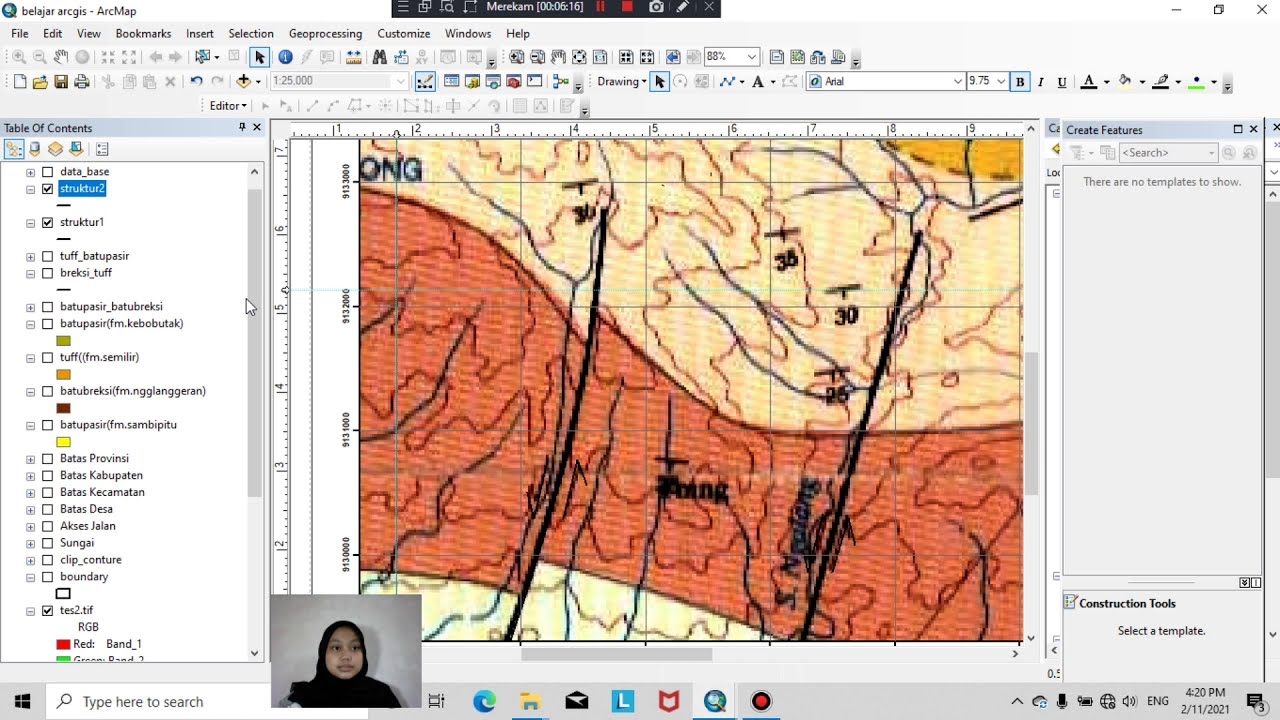 struktur geologi - menambahkan sesar di arcgis - part (9) - YouTube