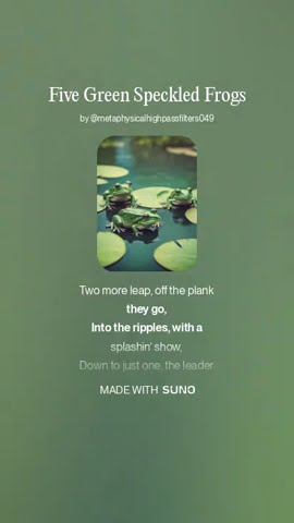 Five Green Speckled Frogs 1 - YouTube