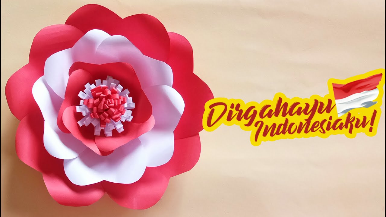 Cara Membuat Bunga Merah Putih Dari Kertas Origami || Dirgahayu ...