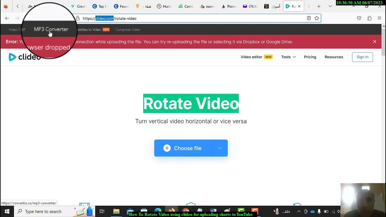 How To Rotate Video or convert to mp3 or write subditles using clideo for uploading shorts to ...