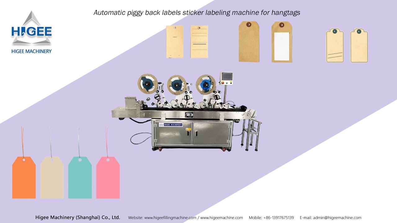 High speed piggyback labels hangtags self-adhesive labeling machine ...