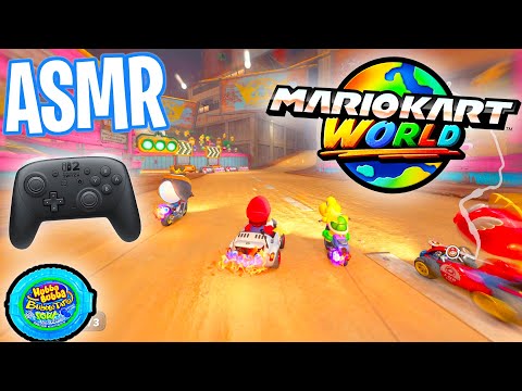 ASMR Gaming 😴🏎️ Mario Kart World Nintendo Switch 2 Relaxing Gum Chewing 🎮🎧 Pro Controller Sounds 💤
