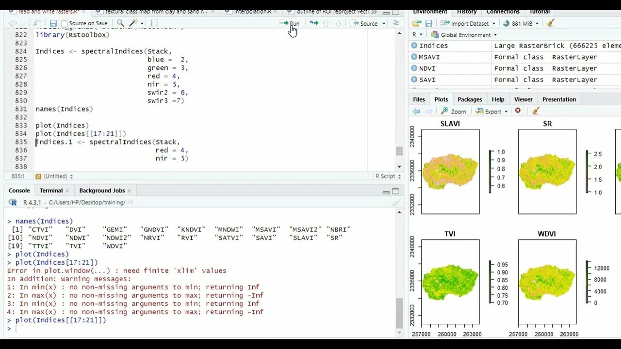 Calculate 23 vegetation Indices from Landsat bands in one go in R - YouTube