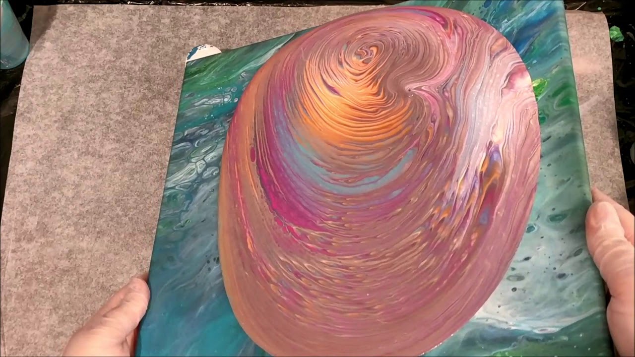 Desert Sunset Tree Ring Paint Pour - YouTube