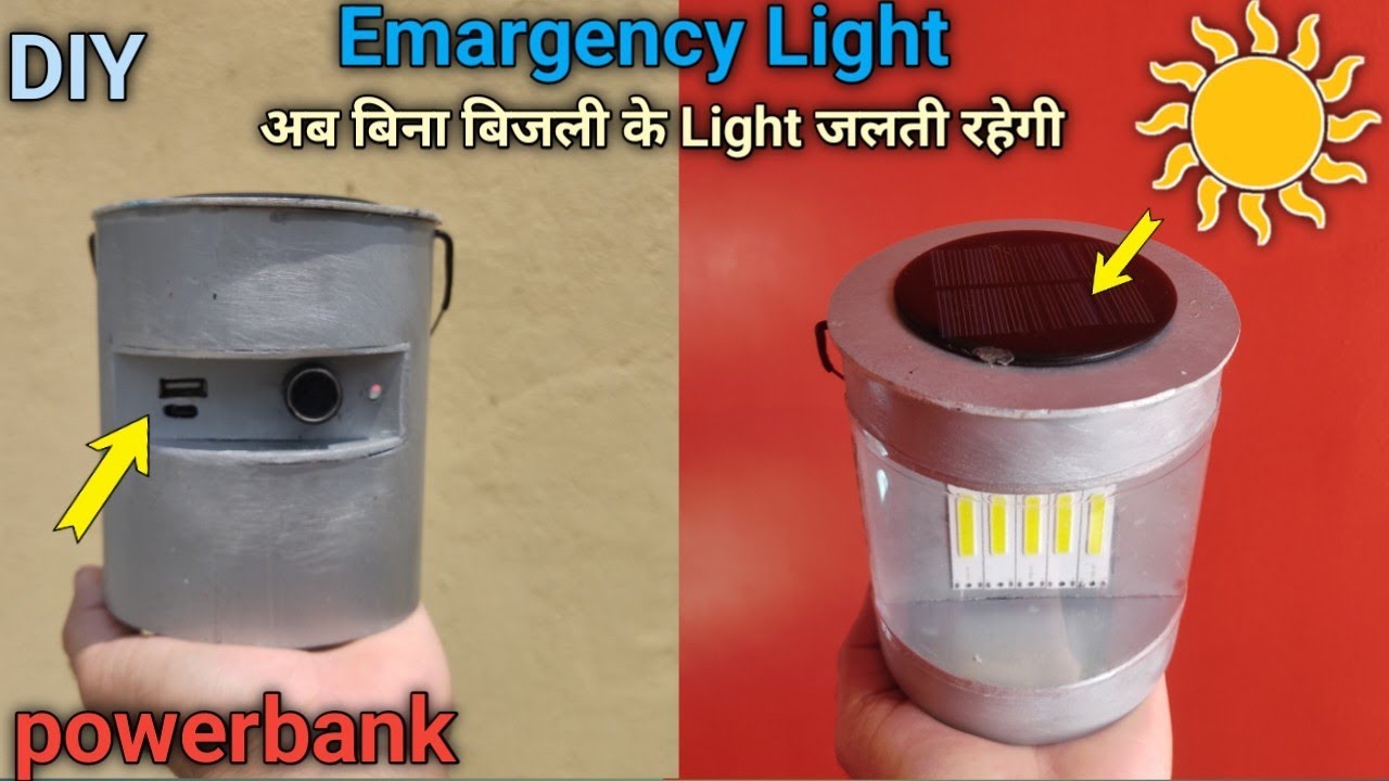 How to make solar rechargeble Emargency Light||solar charger ||DIY ...