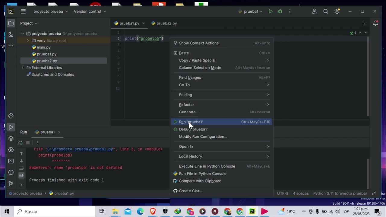 sesión #1 inducción de PyCharm y nuestro primer programa "Hola mundo" - YouTube