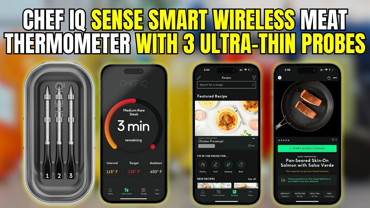 CHEF iQ Sense Smart Wireless Meat Thermometer Review – 3 Probes ...