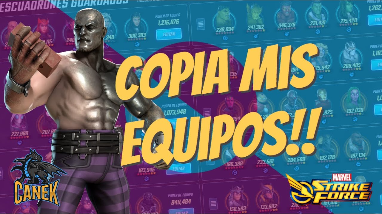 Guia de Escuadrones guardados!! Copia mis equipos en Marvel Strike ...