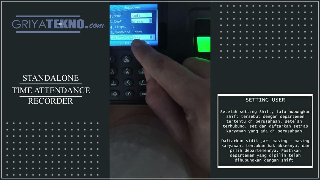 Cara setting Mesin Absensi standalone GRIT - YouTube