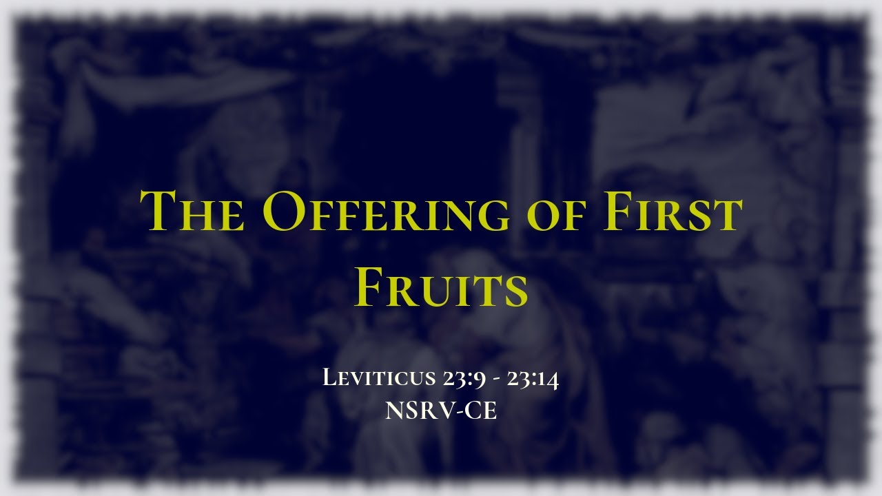 The Offering of First Fruits - Holy Bible, Leviticus 23:9-23:14 - YouTube