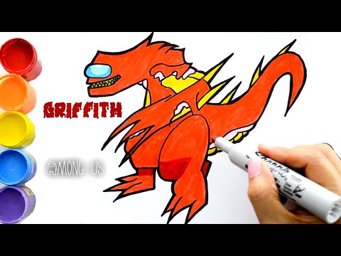 HOW TO DRAW AND COLOR GRIFFITH FROM AMONG US VERY EASY AND STEP BY STEP