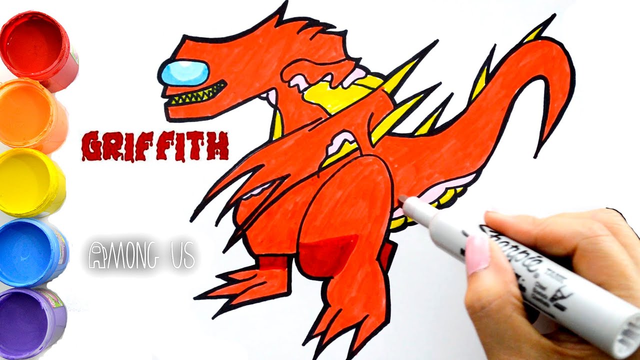 HOW TO DRAW AND COLOR GRIFFITH - AMONG US VERY EASY AND STEP BY STEP ...