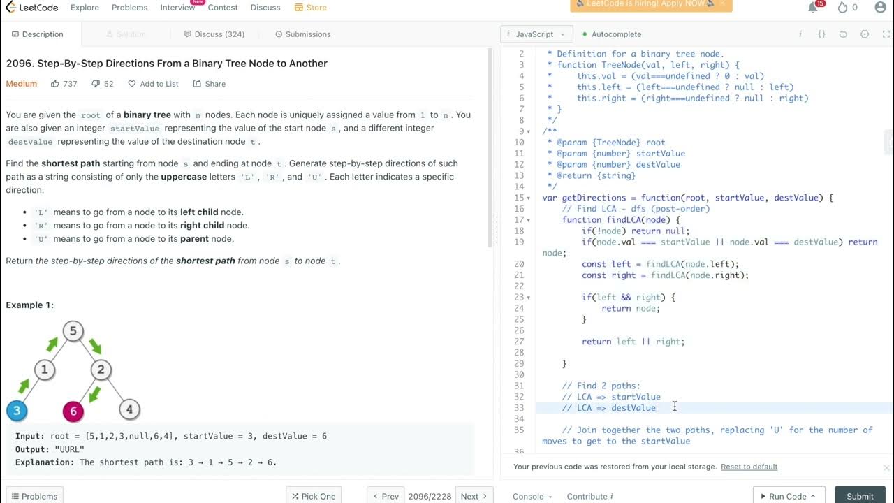 Step By Step Directions From a Binary Tree Node to Another - YouTube
