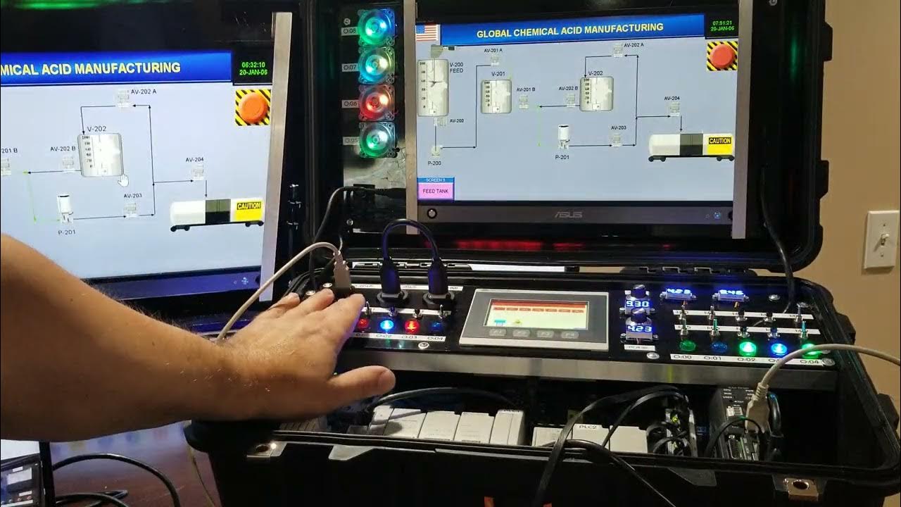 ALLEN-BRADLEY PLC TRAINER WITH HMI AND CONTROL INTERFACE - YouTube