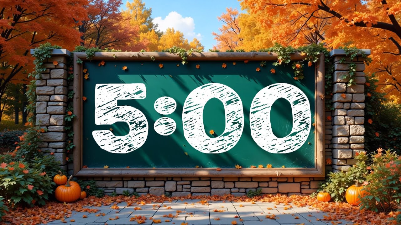 5 Minute Countdown Timer with relaxing Music fall day - YouTube