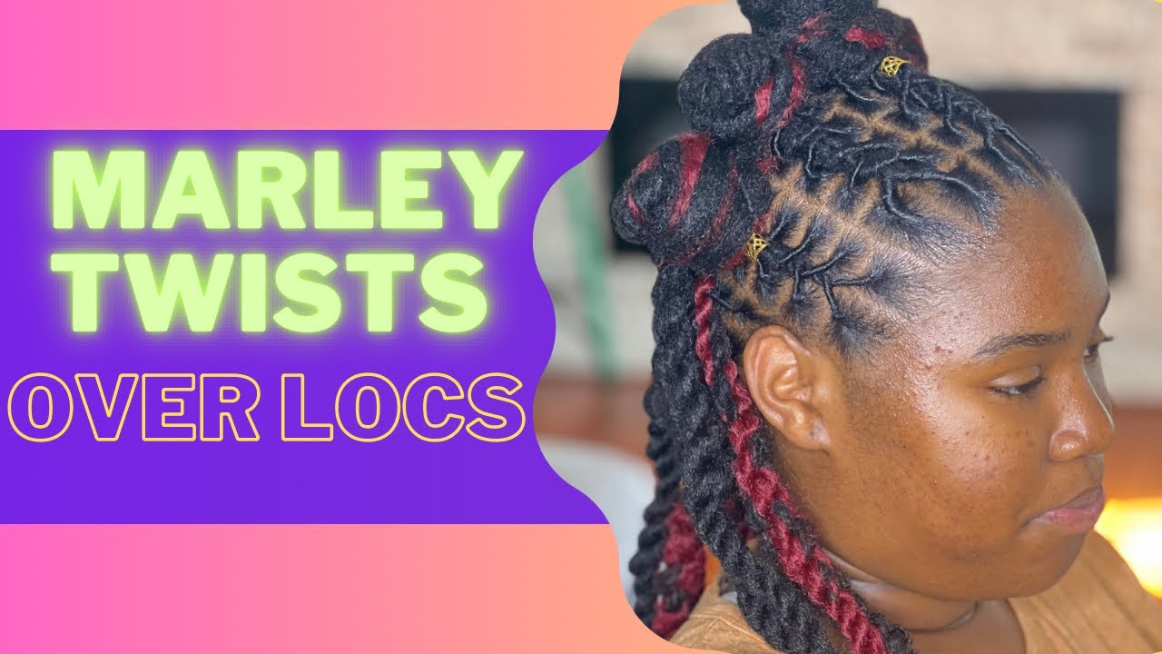 MARLEY TWISTS OVER LOCS | BANTU KNOT STYLE ADDED HAIR - YouTube