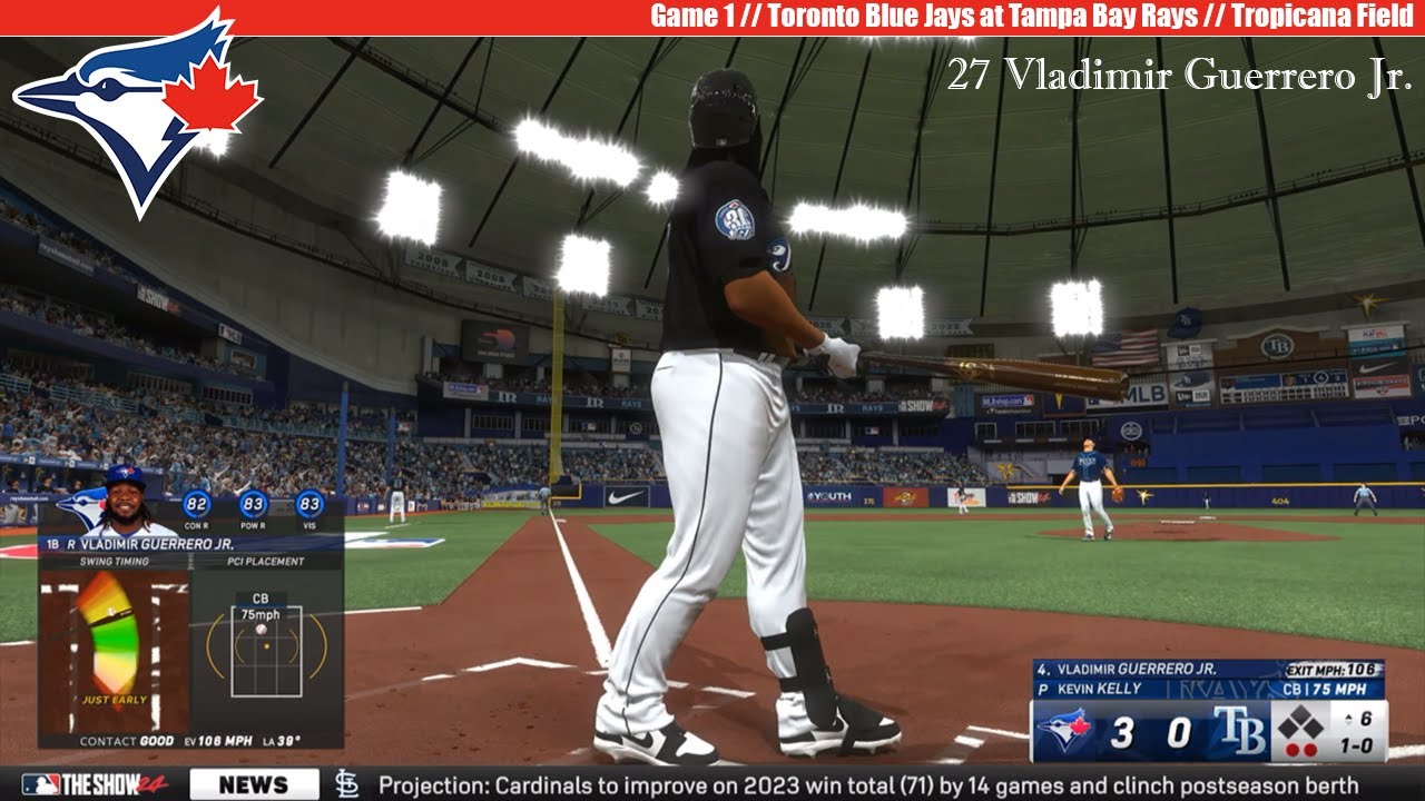 MLB THE SHOW 24 | Toronto Blue Jays at Tampa Bay Rays | Game 1 - YouTube