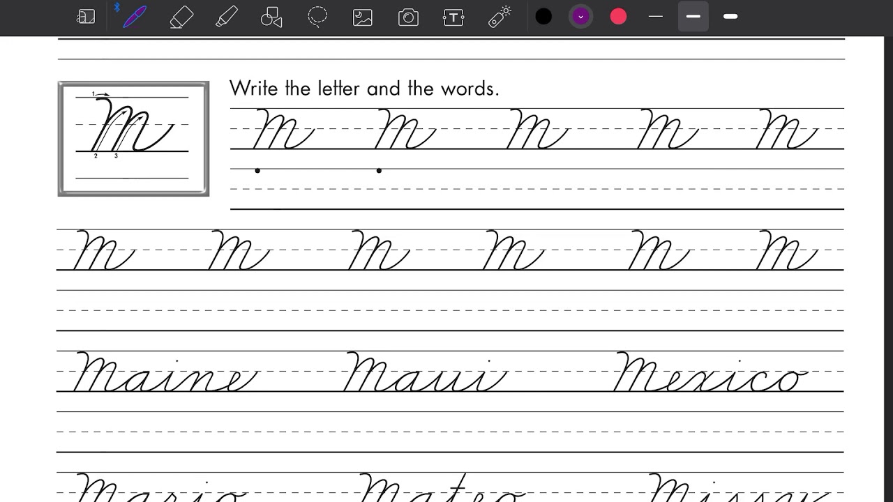 Capital Cursive M: Video 7 - YouTube