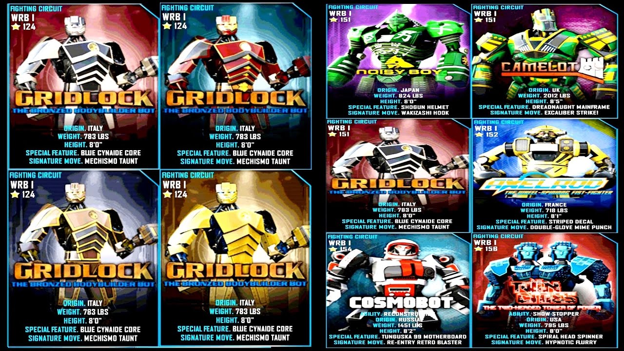 Real Steel WRB Gridlock VS WRB I ROBOTS Series Fights | Old School ...