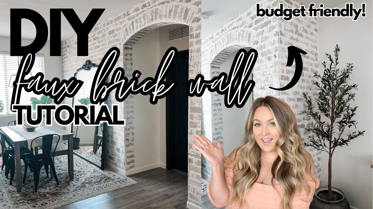 DIY FAUX BRICK WALL TUTORIAL / BUDGET DIY MAKEOVER / GERMAN SCHMEAR ...