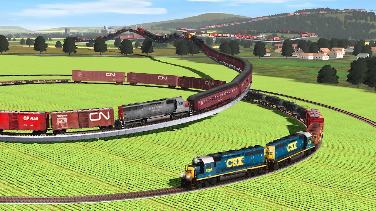 Epic Train Spiral: Longest Freight Train Simulation | Simulasi Kereta ...