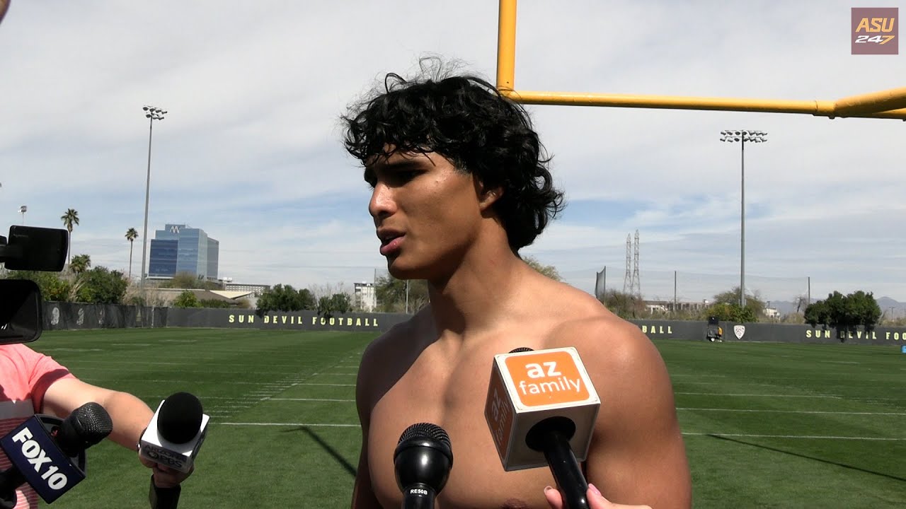 ASU WR Xavier Guillory following first day of spring practice (03/14 ...