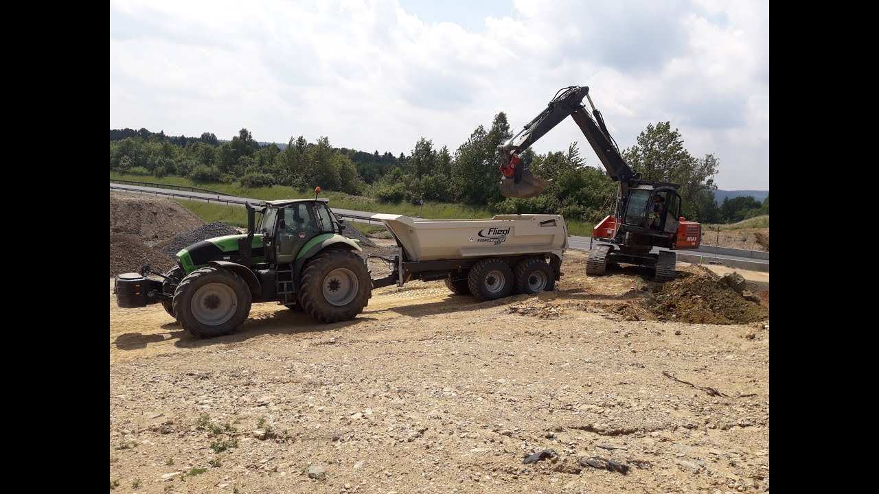 Let’s Drive Deutz-Fahr X720 + Fliegl Stone Master 252 - YouTube